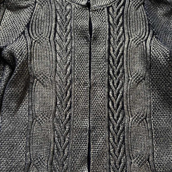 Express | Sweaters | New Express Gold Foil Metallic Cable Knit Sweater ...